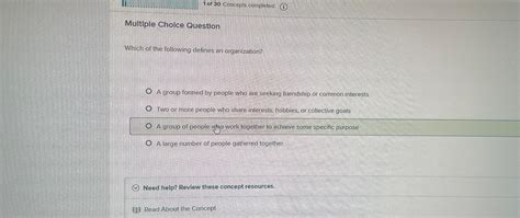 Solved 1 ﻿of 30 ﻿concepts Completedimultiple Cholce
