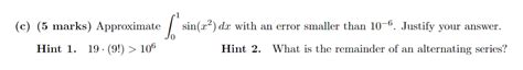solved 8 consider the function f x sin x2 19 marks a