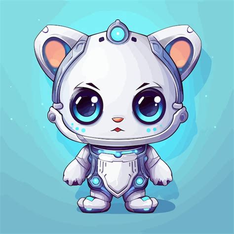 Premium Vector Cute Little Cube Shape Robot