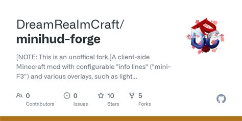 Github Dreamrealmcraft Minihud Forge [note This Is An Unoffical Fork ]a Client Side