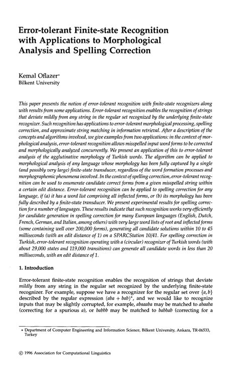 pdf error tolerant finite state recognition with applications to