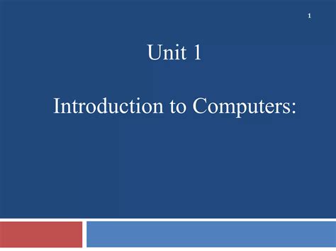 Unit1introduction To Computersppt