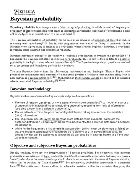Bayesian Probability Pdf Bayesian Probability Mathematical And