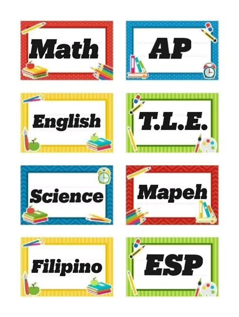 Math English Science Filipino Ap T L E Mapeh Esp Artofit