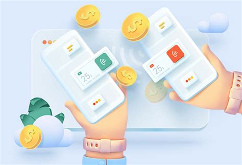 온라인 결제 모바일 장치에서 송금 송금 결제 시스템의 인터페이스가있는 모바일 장치 벡터 일러스트 레이 션 3d 스타일 3차원 형태에 대한 스톡 벡터 아트 및 기타 이미지