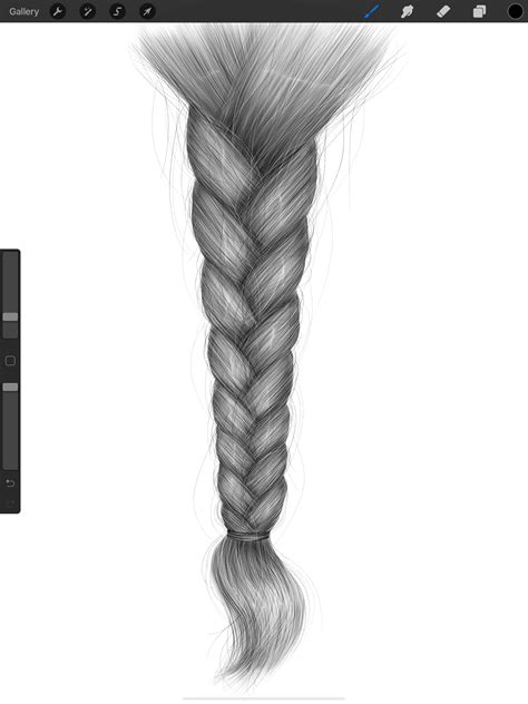 How To Draw Braids With Procreate Plats Hairstyles Loose Hairstyles