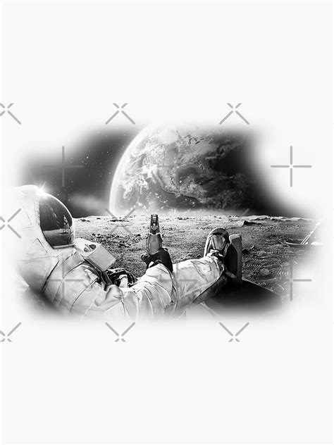 Astronaut On The Moon With Beer Sticker For Sale By Synthwave1950
