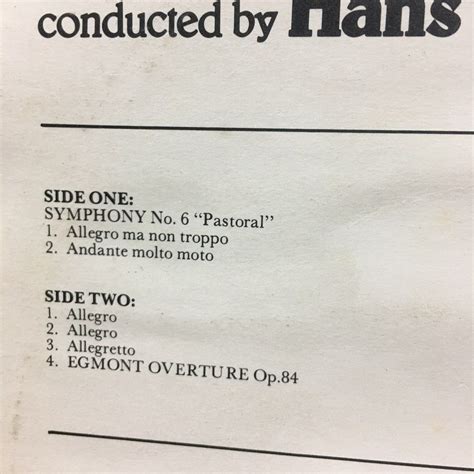 Lp Classical Hans Schmidt Isserstedt Beethoven Symphony No 6