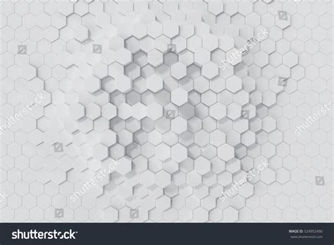 White Geometric Hexagonal Abstract Background 3d Stock Illustration 524952490 Shutterstock
