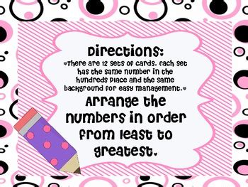 Ordering Three Digit Numbers By Kacey Brown Teachers Pay Teachers