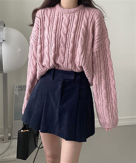 솔피 루즈핏 도톰 카푸 케이블 꽈배기 스웨터 니트 11color