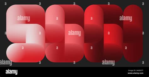 Abstract Geometric Background Featuring Interconnected Curved Shapes With A Smooth Red And White