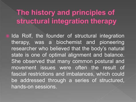 Unlocking The Power Of Structural Integration Therapy Techniques And Benefits Explored Ppt