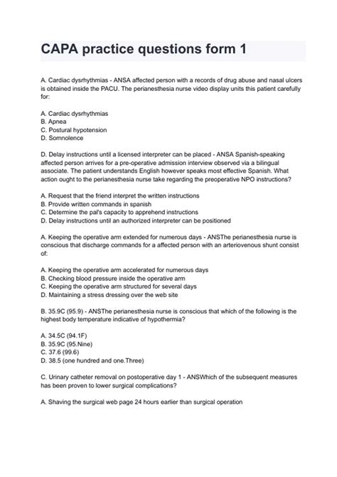 Capa Practice Questions Form 1 Questions And Answers With Solutions 2024 2025 Capa Certified
