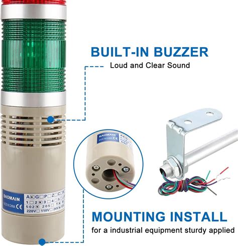 Buy Baomain Industrial Signal Light Column Led Alarm Round Tower Light Indicator Continuous