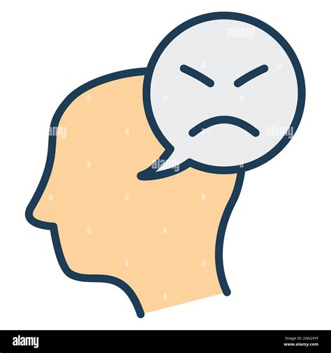 Anger Or Angry Mad Emotion Single Isolated Icon With Filled Line Style Vector Illustration Stock