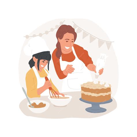 Cocinar Postres Ilustración Vectorial De Dibujos Animados Aislados Vector Premium