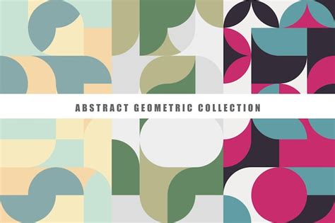 추상 기하학 컬렉션 단순한 모양과 그림이 있는 기하학 미니멀리즘 아트웍 포스터 프리미엄 벡터