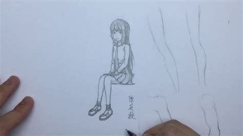 How To Draw A Anime Girl Sitting Down Step By Step
