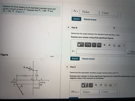 Solved Replace The Force System By An Equivalent Resultant
