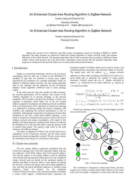 an enhanced cluster tree routing algorithm in zigbee network an