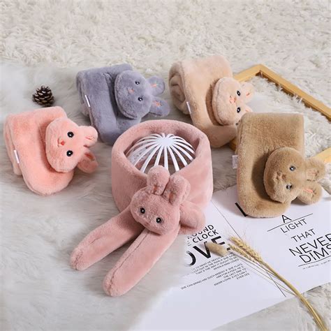 Модный мультяшный Детский шарф для девочек Зимний теплый искусственный шарф Кролик для