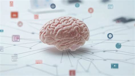 3d Rendering Of Brain With Connected Nodes And Network Links Stock Illustration Illustration