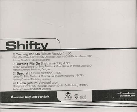 Shifty Shellshock Turning Me On Us Promo Cd Single —
