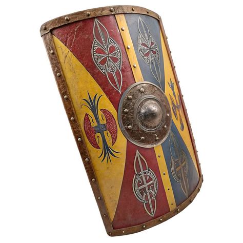 Roman Shield Scutum Isolated On White Background Stock Illustration Illustration Of Army