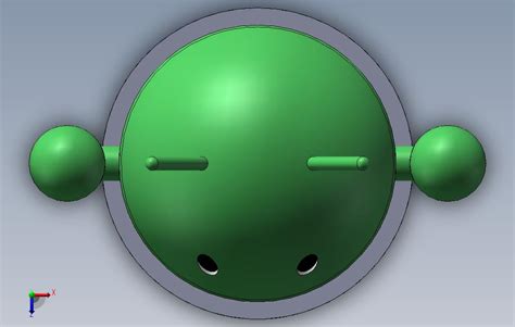 安卓机器人，刚接触cnc时画的，是准备加工中心铣削出来的solidworks 2013模型图纸免费下载 懒石网