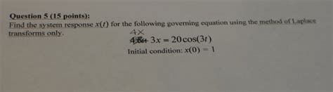 Solved Find The System Response X T For The Following Chegg Com