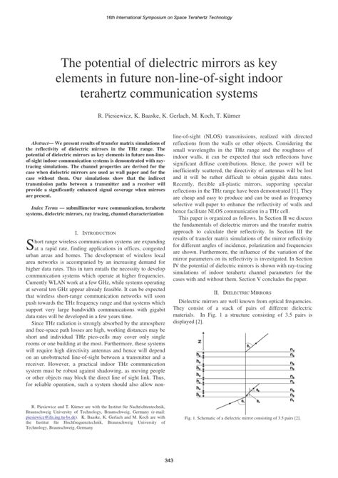 Pdf The Potential Of Dielectric Mirrors As Key Elements In Future Non