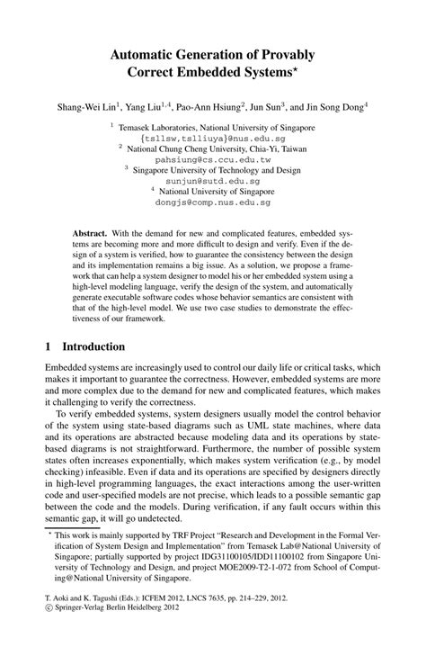 Pdf Automatic Generation Of Provably Correct Embedded Systems