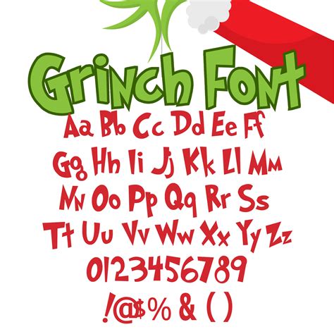 Grinch Font Svg Png Otf Ttf Christmas Grouch Alphabet Whoville Type