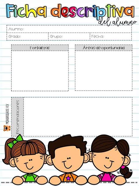 Formatos De Fichas Descriptivas Del Alumno Editables