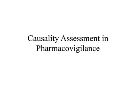Who Causality Assessment Scale Pptx
