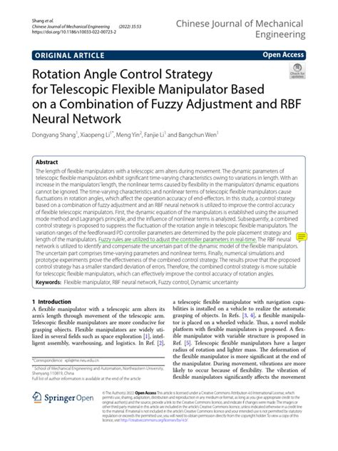 东北大学 Rotation Angle Control Strategy For Telescopic Flexible