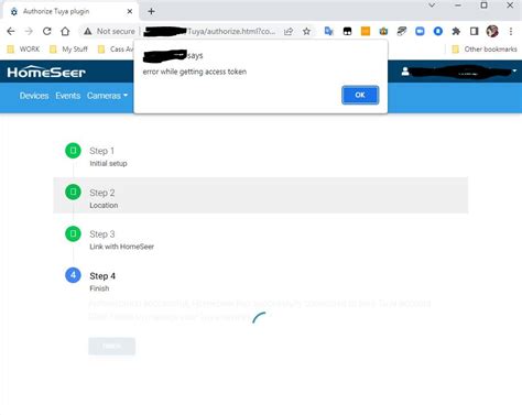 Error While Getting Access Token Homeseer Message Board