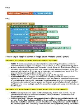 AP Exam Prep CSP FRQs Practice Exam By Work Less Download Me TPT