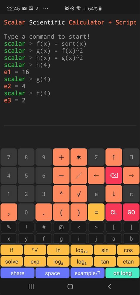 Scalar Calculator User Functions 🥇 Scalar Scientific Calculator App Charts And Scripts