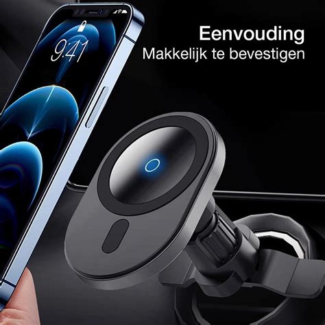 Magsafe 15w Autohouder Autolader Telefoonhouder Draadloze Oplader Auto Houder