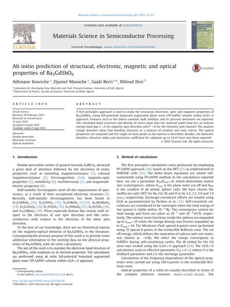 Pdf Ab Initio Prediction Of Structural Electronic Magnetic And