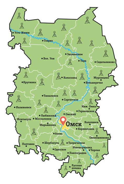 Физическая карта омской области