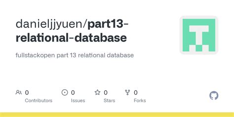 Github Danieljjyuenpart13 Relational Database Fullstackopen Part 13 Relational Database