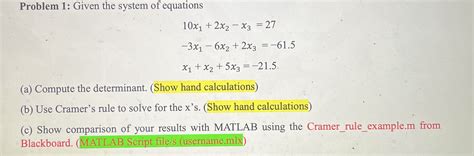 Solved Problem 1 Given The System Of