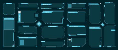 Hud Frames Futuristic Text Box Border Frame Sci Fi Digital Screen Hologram Panel High Tech