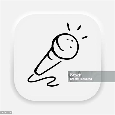 전선이 절연된 마이크 노래 공연 노래방을위한 뮤지컬 아이템 낙서 스타일의 벡터 손으로 그린 그림입니다 벡터 Eps 10 마이크에 대한 스톡 벡터 아트 및 기타 이미지