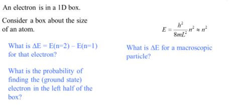 Solved An Electron Is In A 1d Box Consider A Box About The