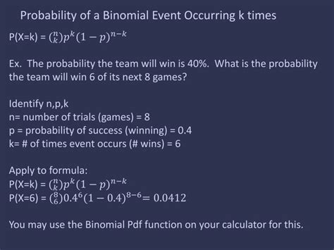 Binomial Distributions Ppt