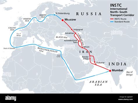 Instc International Northsouth Transport Corridor Political Map